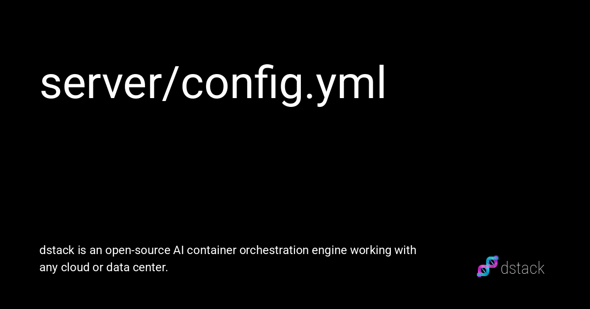 Server Config Yml Dstack